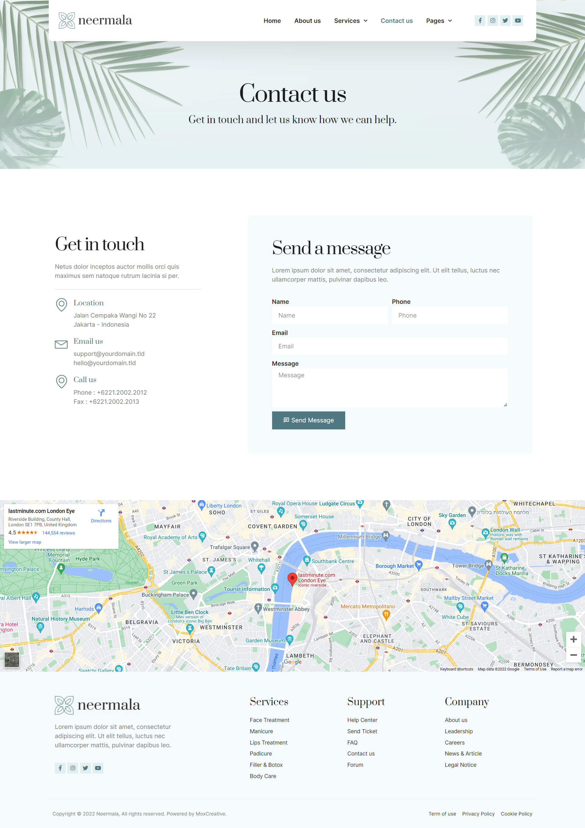 Neermala - Beauty Clinic & Dermatology Elementor Template Kit | Garudeya.com